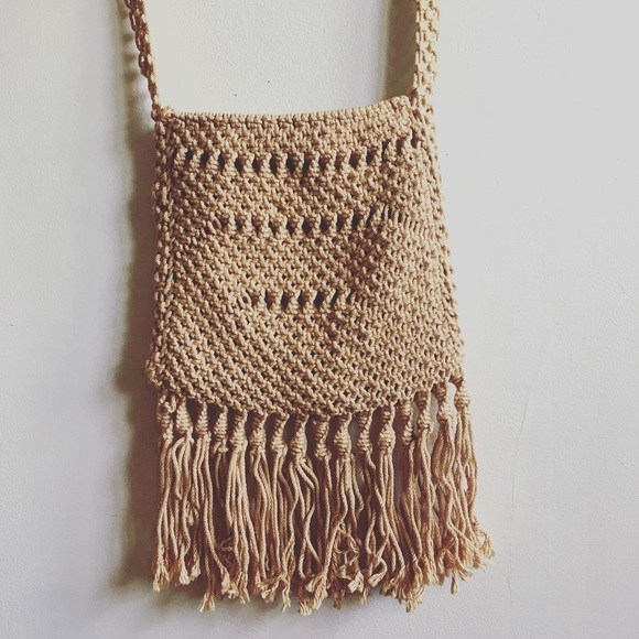 Bags | Vtg 7s Handcrafted Boho Macrame Purse | Poshmark